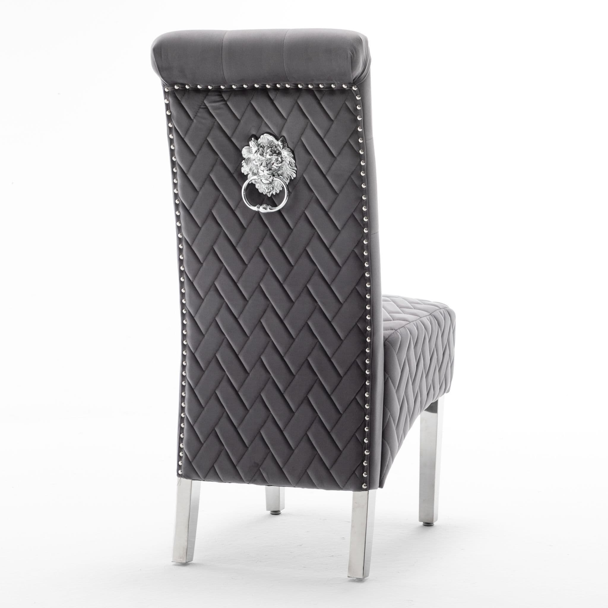 Dark grey knocker chairs store