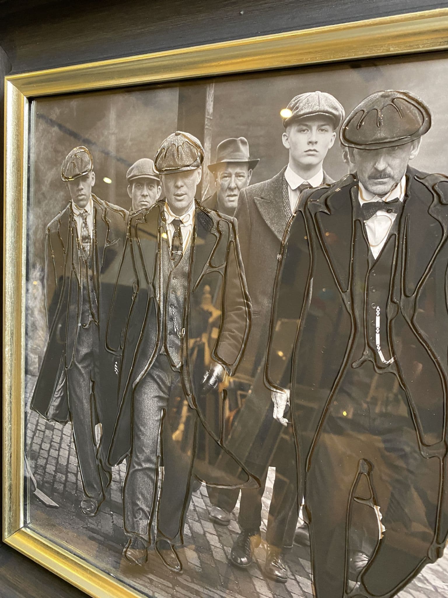 Peaky Blinders Black & White Wall Art Alpha Black Frame 55Cm X 55Cm