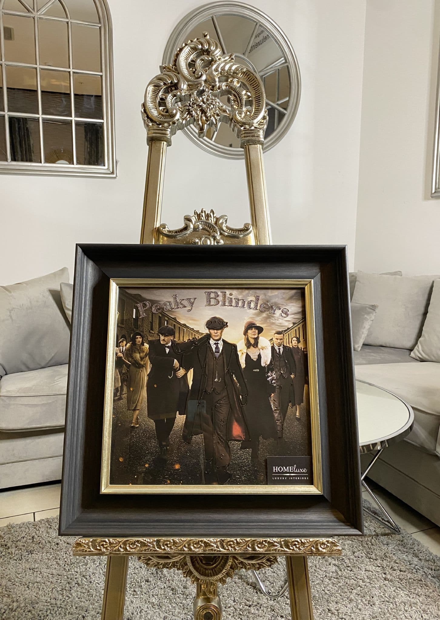 Peaky Blinders Colour Wall Art Alpha Black Frame 55Cm X 55CM