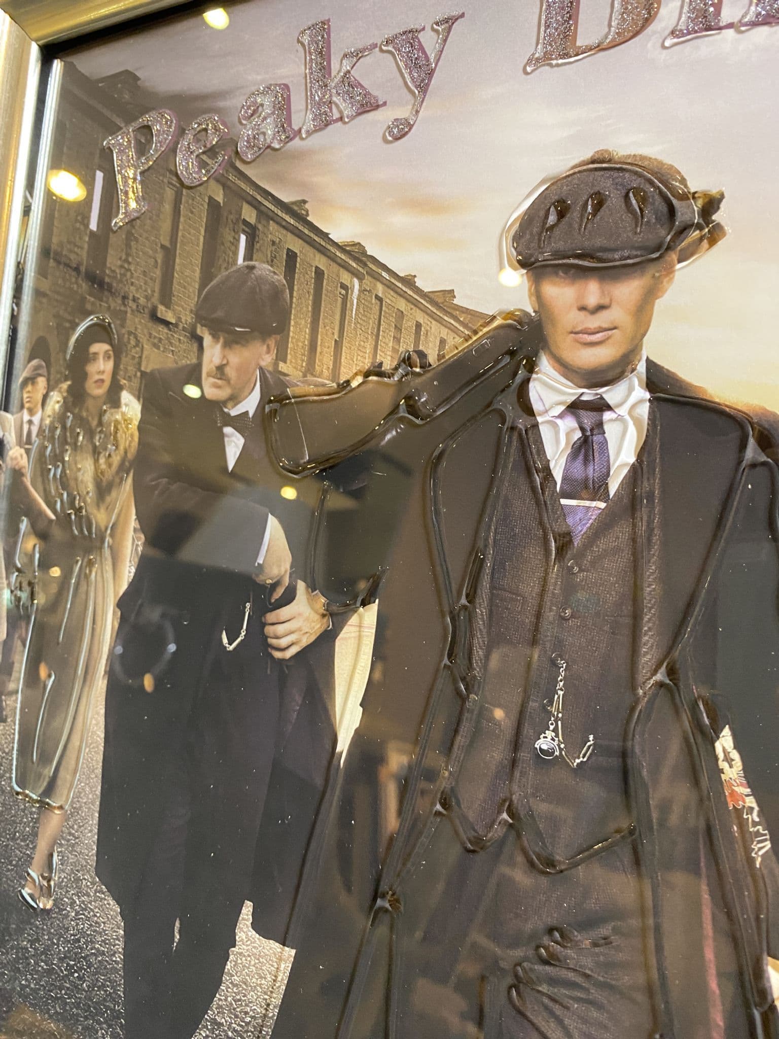 Peaky Blinders Colour Wall Art Alpha Black Frame 55Cm X 55CM