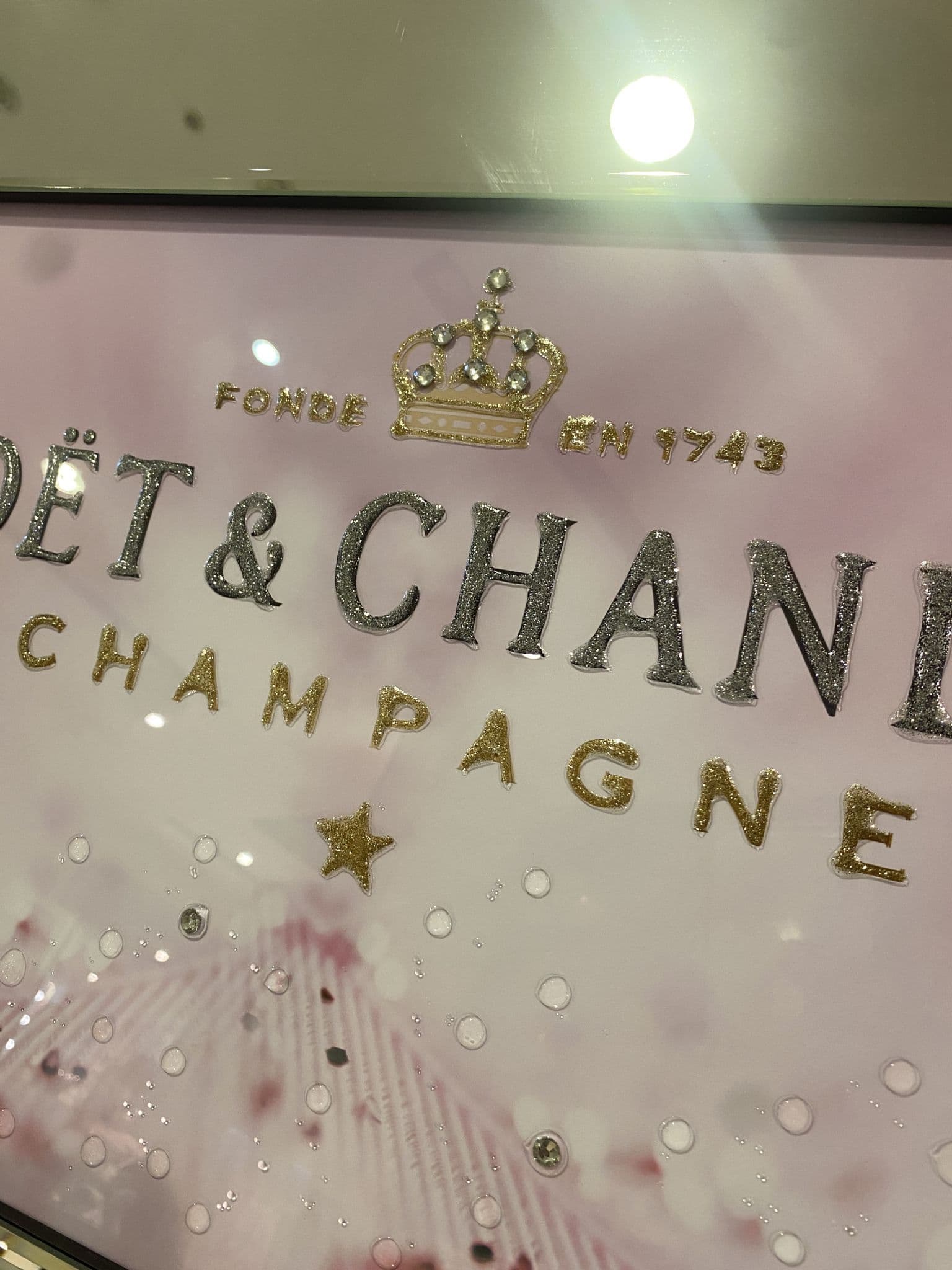 Pink Moet & Chandon Wall Art Mirror Frame