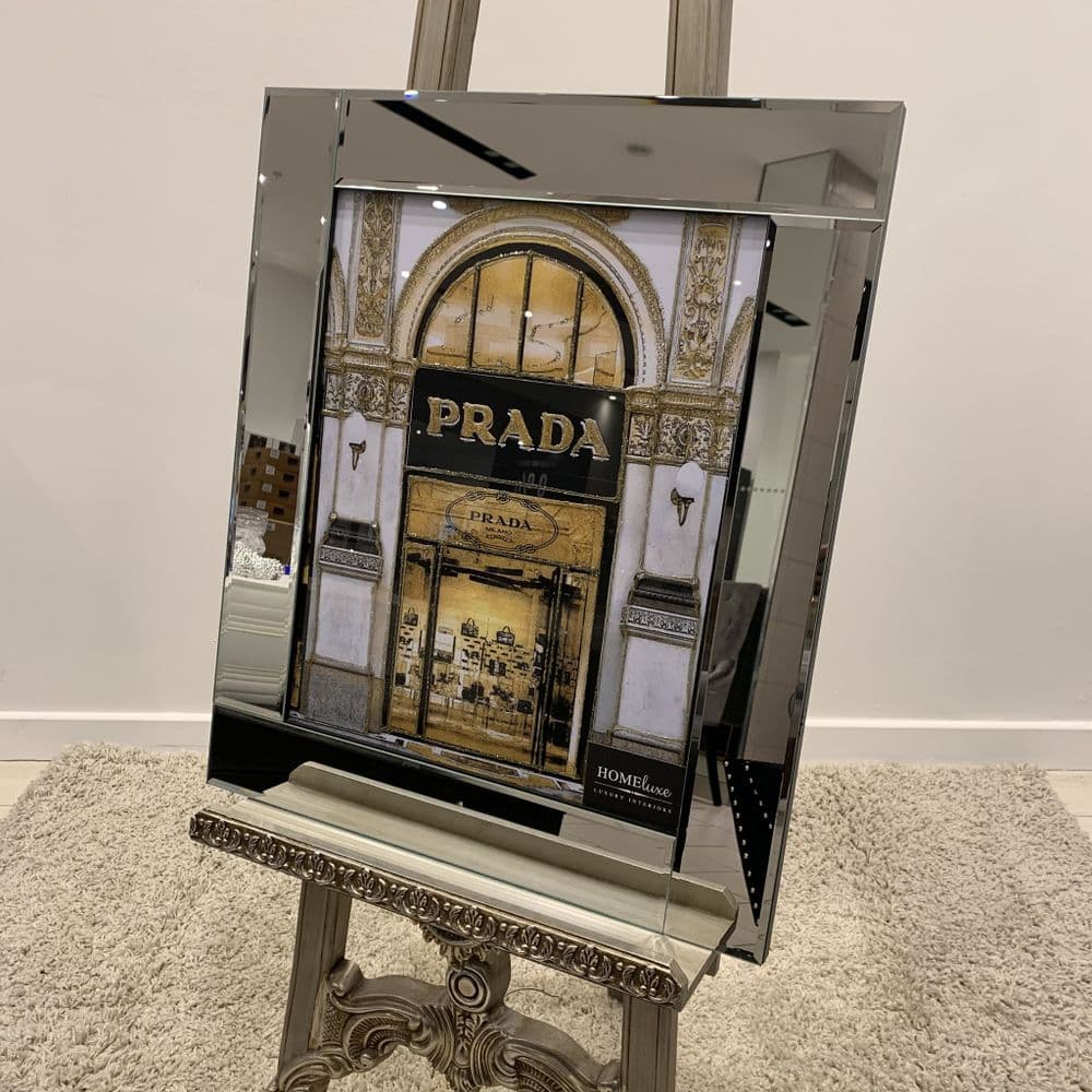 Prada Shop Glitter Wall Art Mirror