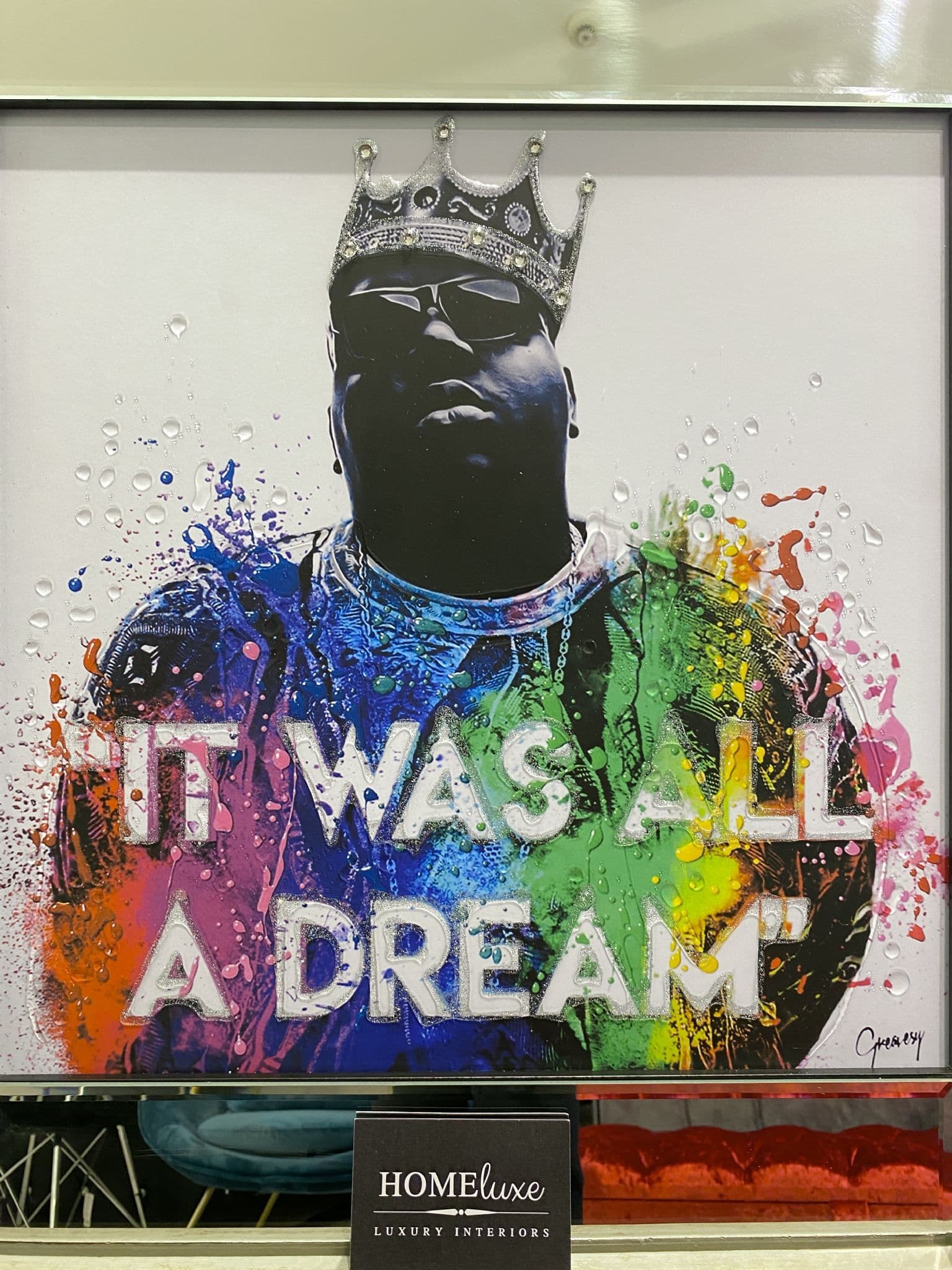 Rap Artist Biggy Multicolor Wall Art Mirror Frame