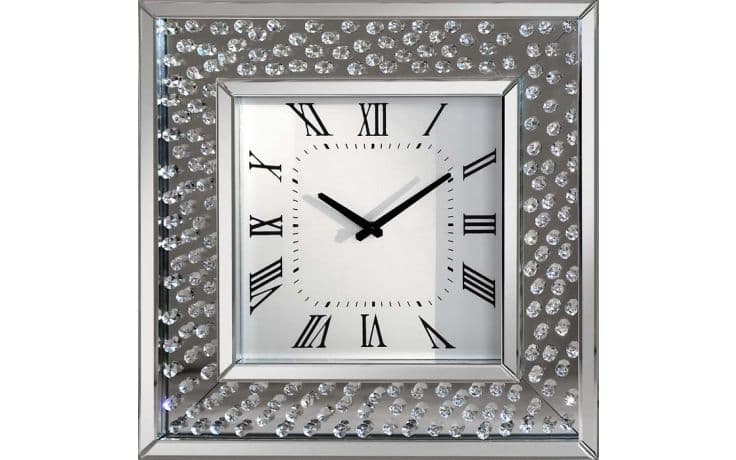 Rhombus Clock Square Silver Medium
