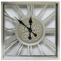 Roman Numeral Square Cog Wall Clock