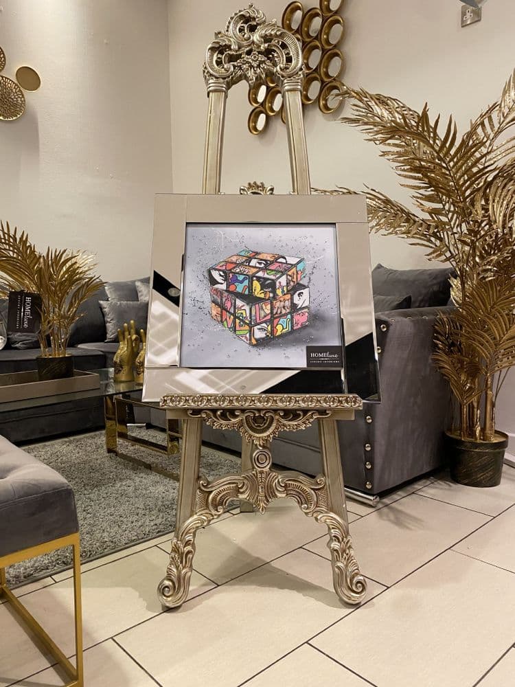 Rubix Cube Graffiti Wall Art Mirror Frame Décor