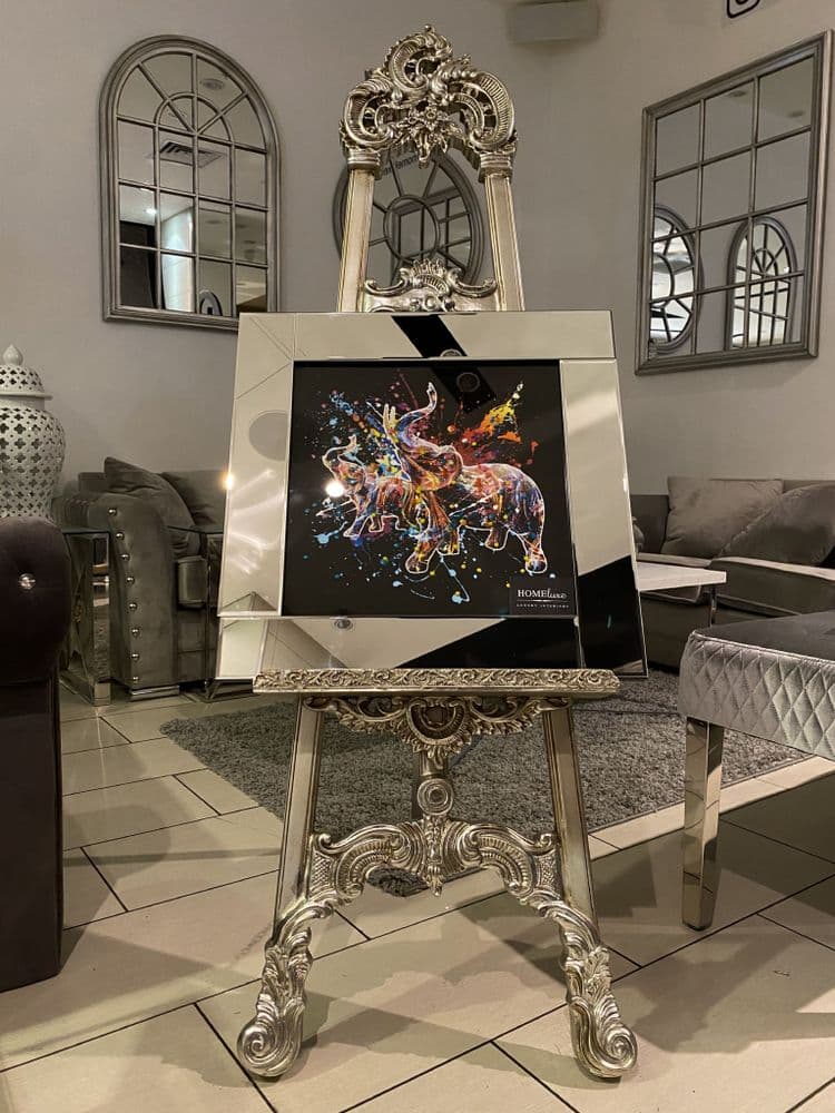 Supernova Elephants Multicolour Wall Art Mirror Frame 55Cm X 55Cm