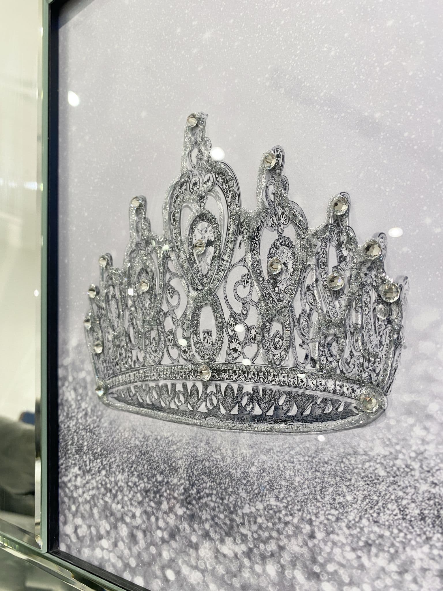 Three Diamond Crowns Wall Art Mirror Frame