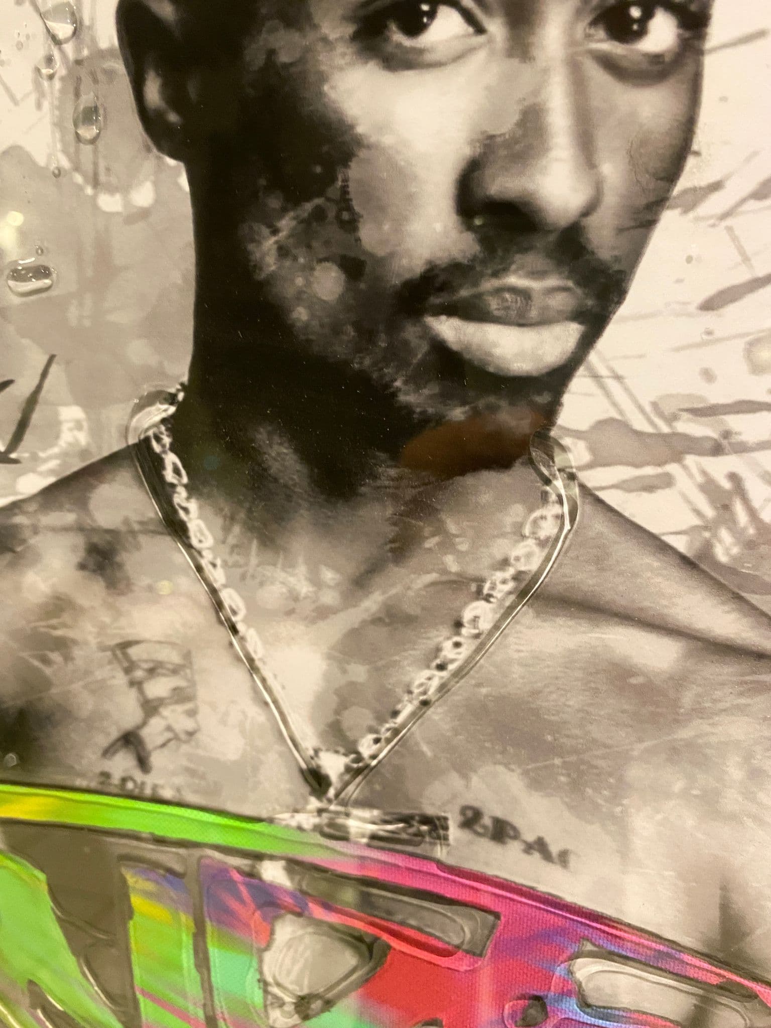 Tupac Grey Design Wall Art Mirror Frame