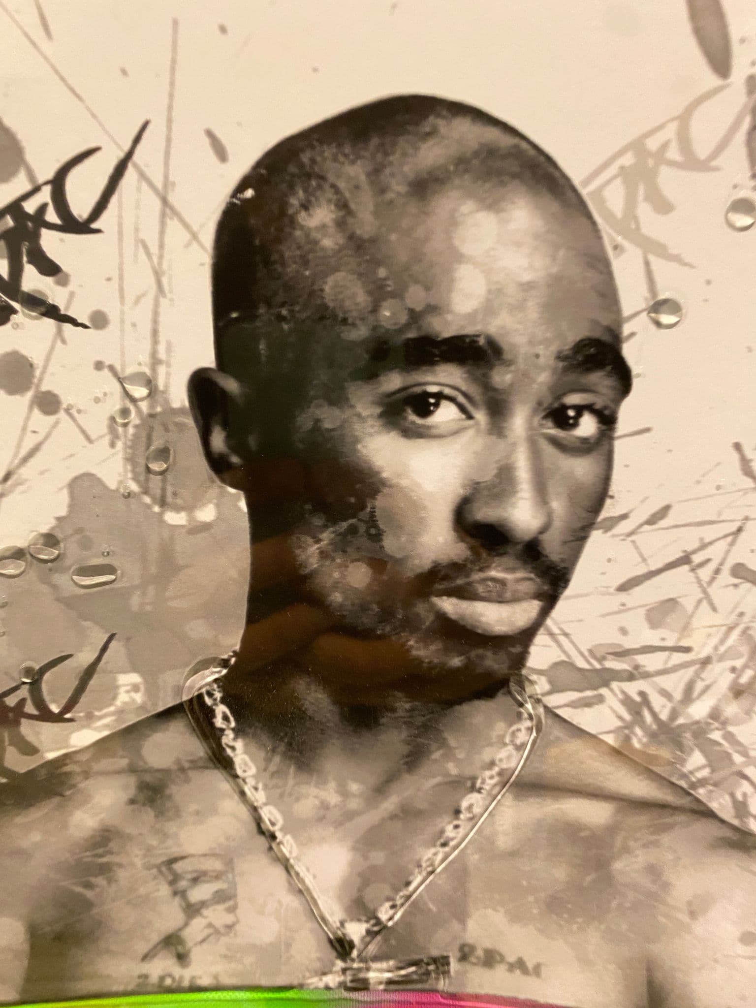 Tupac Grey Design Wall Art Mirror Frame