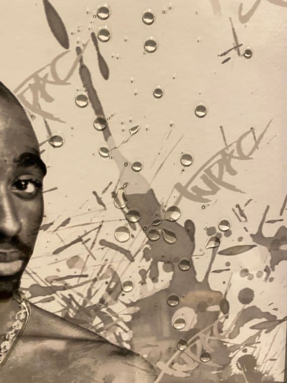 Tupac Grey Design Wall Art Mirror Frame