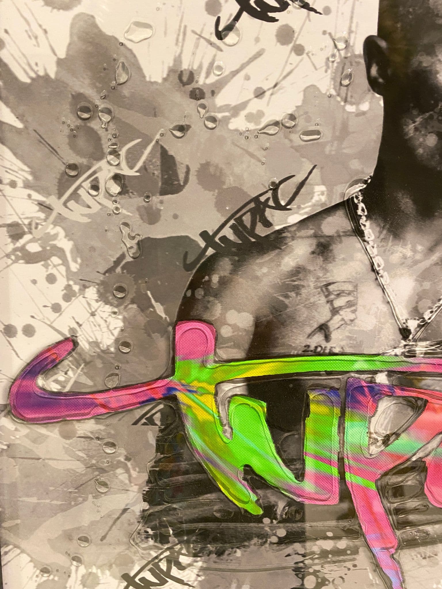 Tupac Grey Design Wall Art Mirror Frame