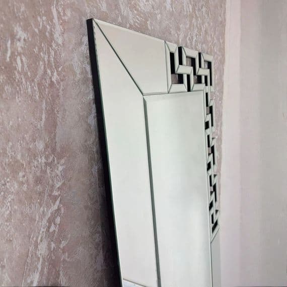 Venetian Corner Greek Key Full Length Mirror 80x180cm