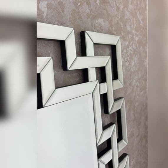 Venetian Corner Greek Key Full Length Mirror 80x180cm