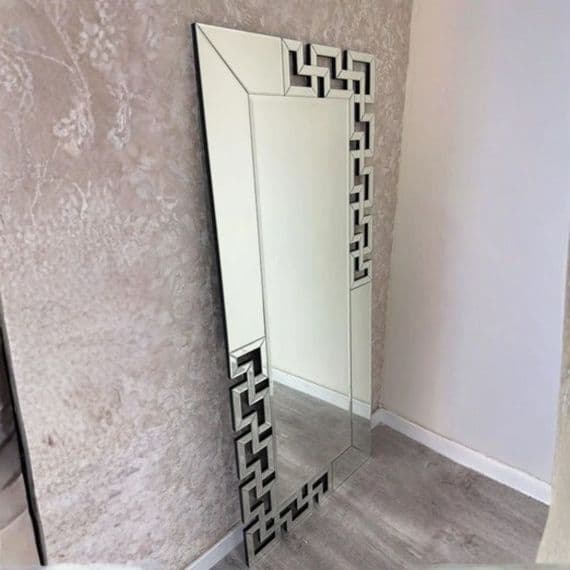 Venetian Corner Greek Key Full Length Mirror 80x180cm