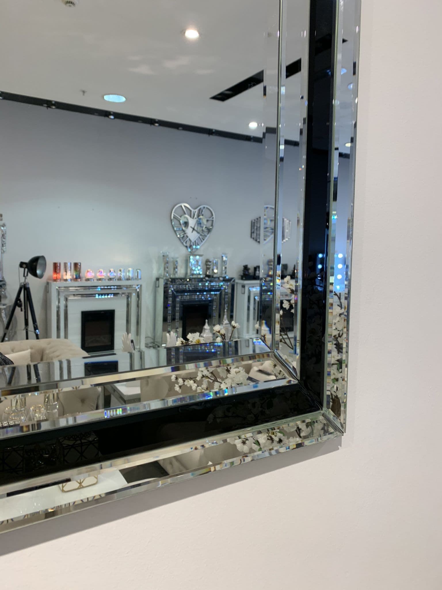 Venice Square Mirror With Black Border Edge