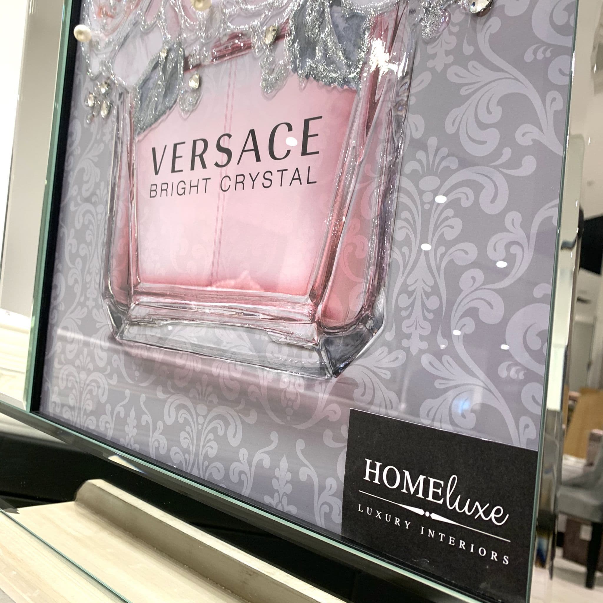 Versace Pink Bottle Glitter Wall Art Mirror