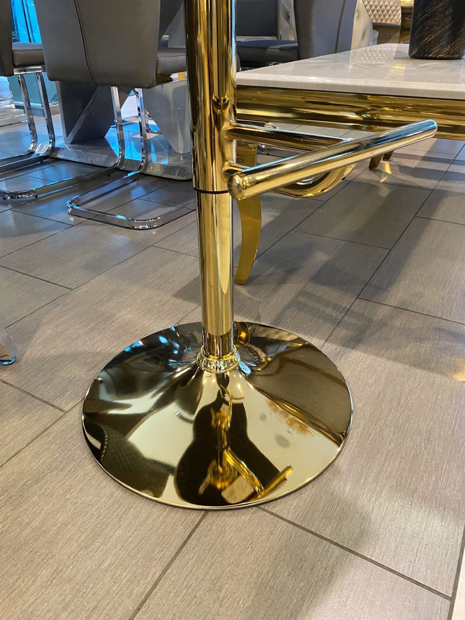 Victoria Cream Velvet Barstool With Gold Lion Knocker