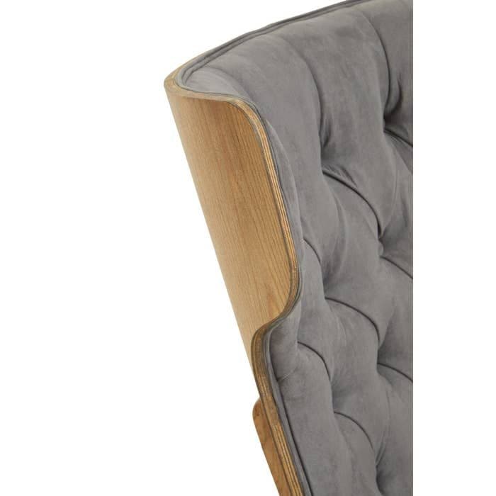 Vinsi Dark Grey Velvet Chair with Winged Back Home Luxe Interior
