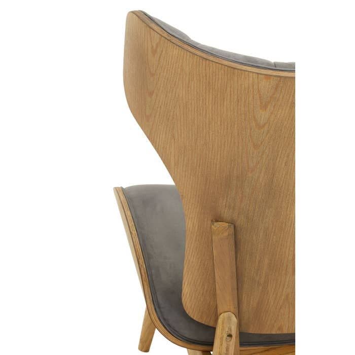 Vinsi Dark Grey Velvet Chair with Winged Back Home Luxe Interior