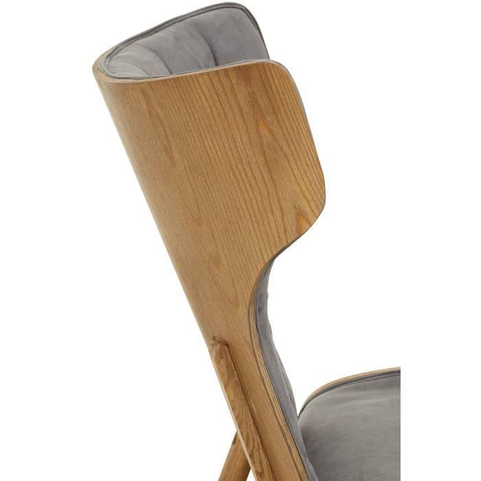 Vinsi Dark Grey Velvet Chair with Winged Back Home Luxe Interior