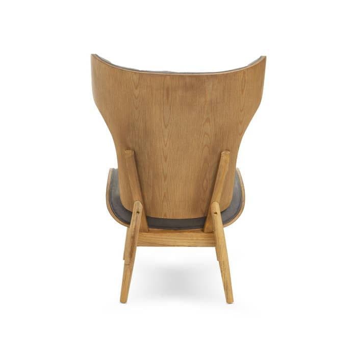 Vinsi Dark Grey Velvet Chair with Winged Back Home Luxe Interior