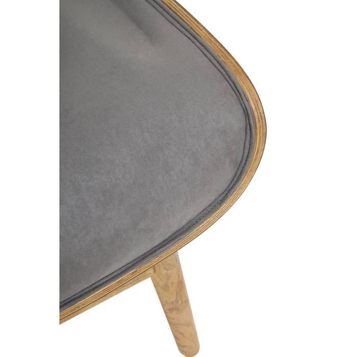 Vinsi Dark Grey Velvet Chair with Winged Back Home Luxe Interior