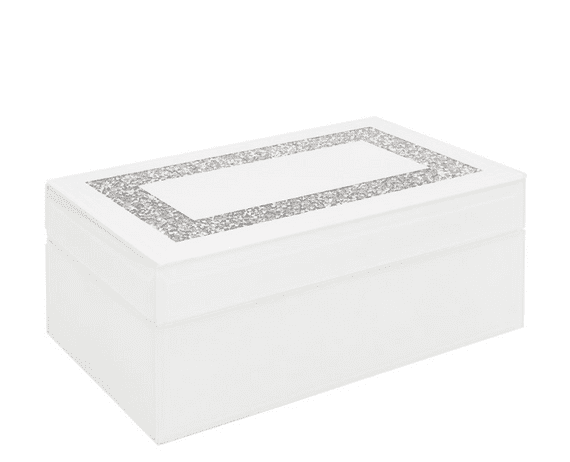 White Crystal Jewellery Box 21Cm