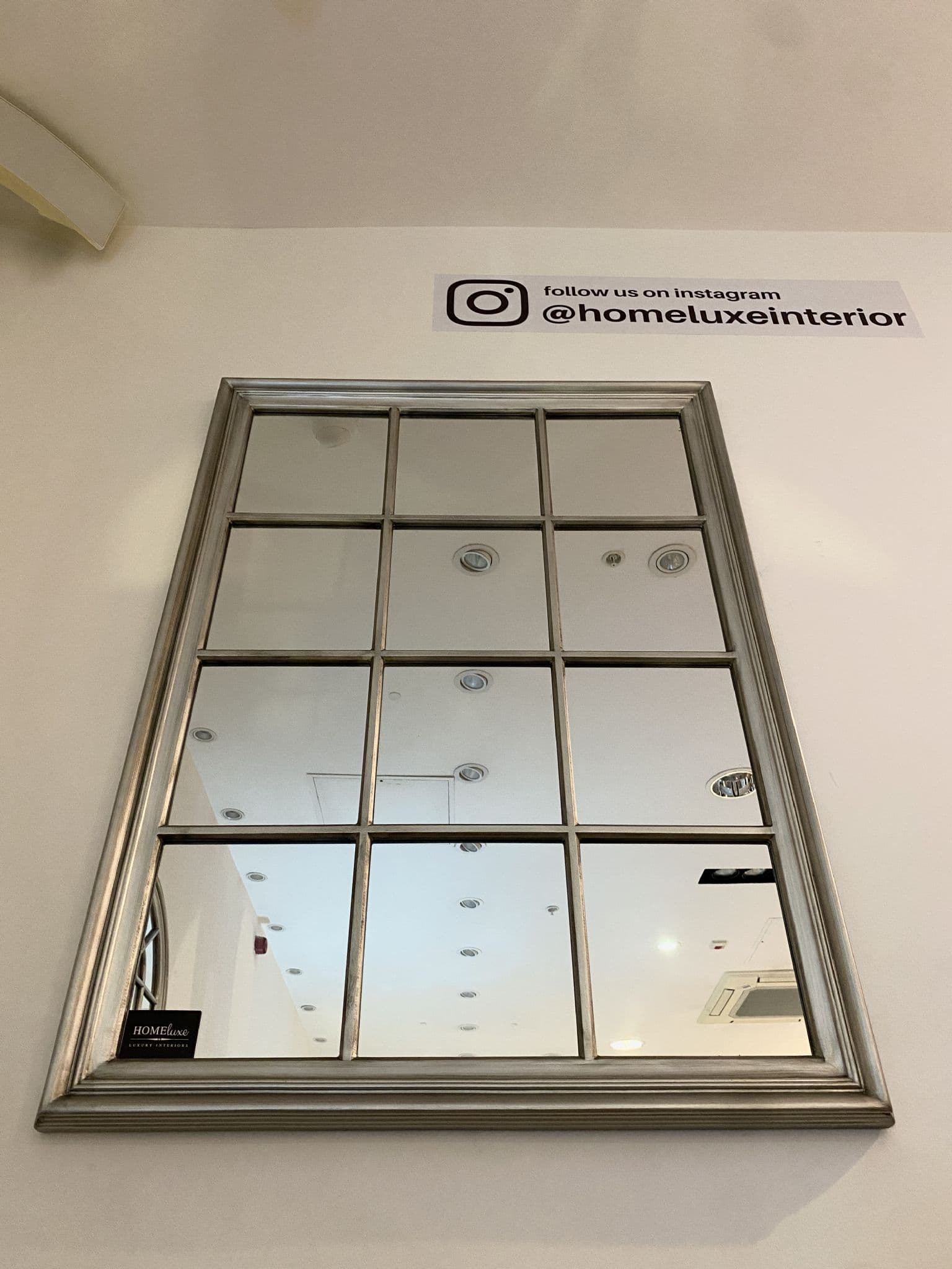 Window Frame Mirror Antique Silver