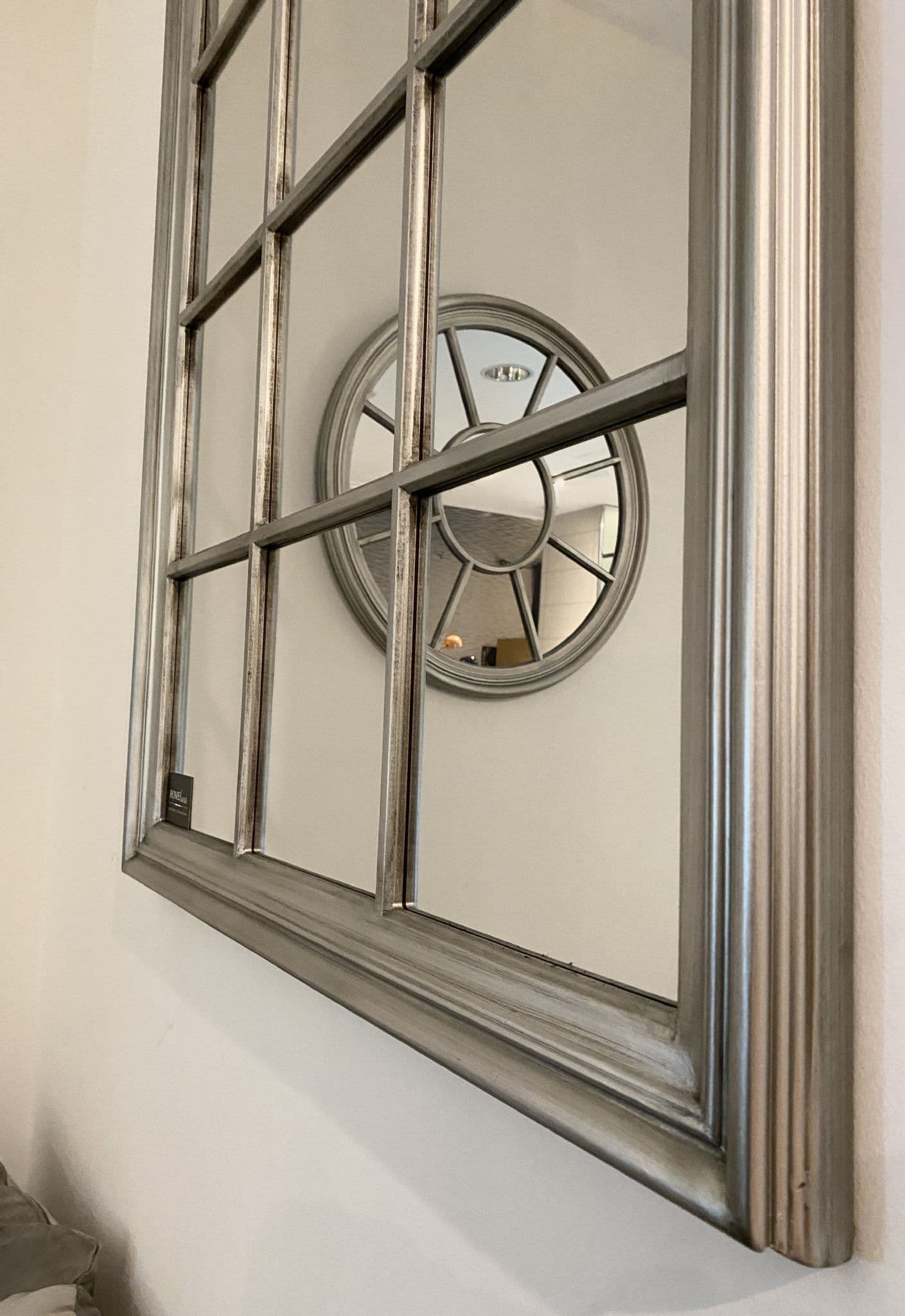 Window Frame Mirror Antique Silver