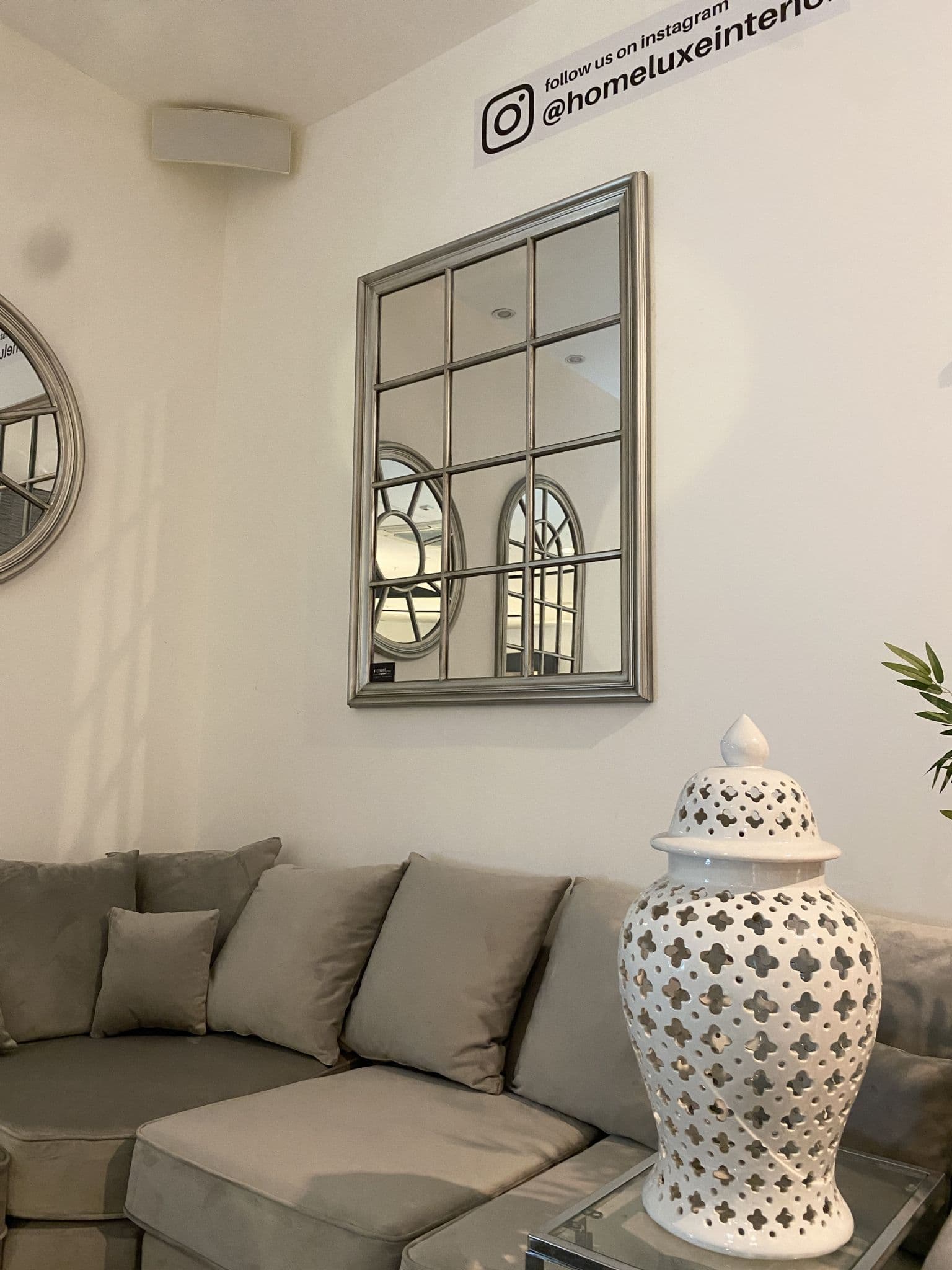 Window Frame Mirror Antique Silver