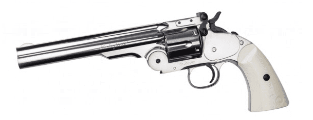 ASG SCHOFIELD IVORY AND SILVER 6" 177 PELLET CO2 AIR PISTOL