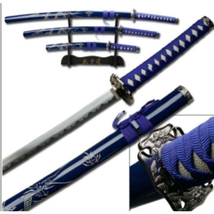 Blue Dragon Katana Set
