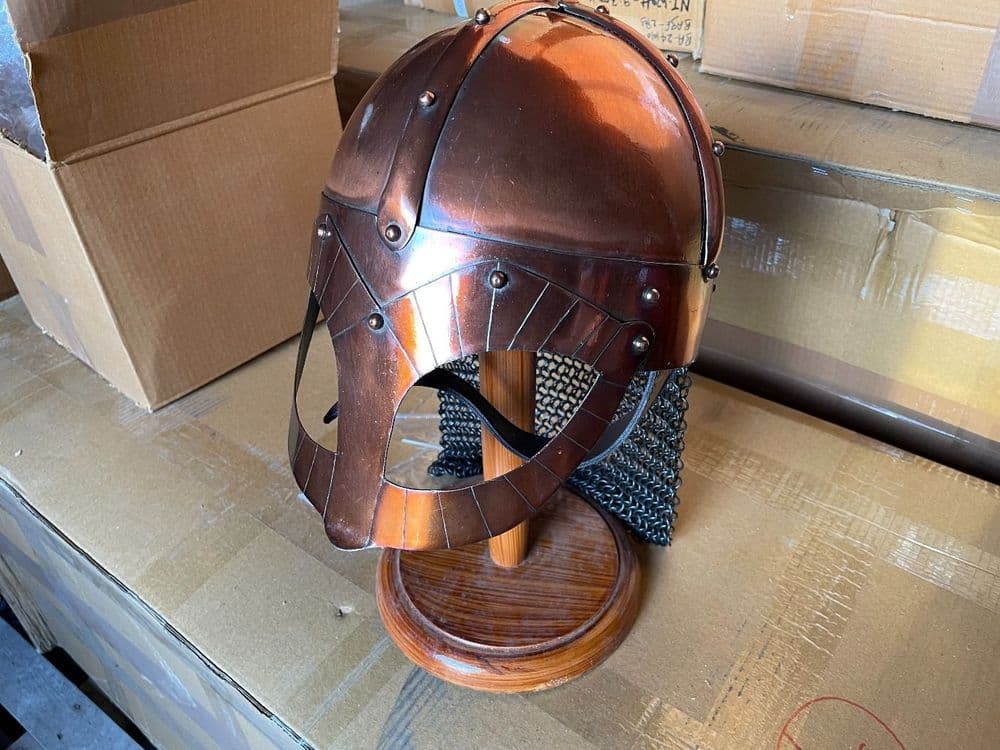 Traditional Viking Anglo Saxon Helmet with Chainmail WEBSITE EXCLUSIVE