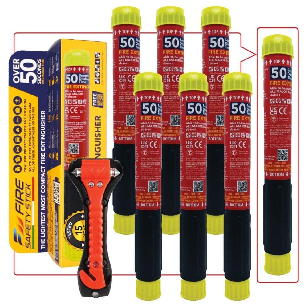 Fire Safety Stick 6 Pack Free Stick and Safety Hammer | Cobra Seats Shop