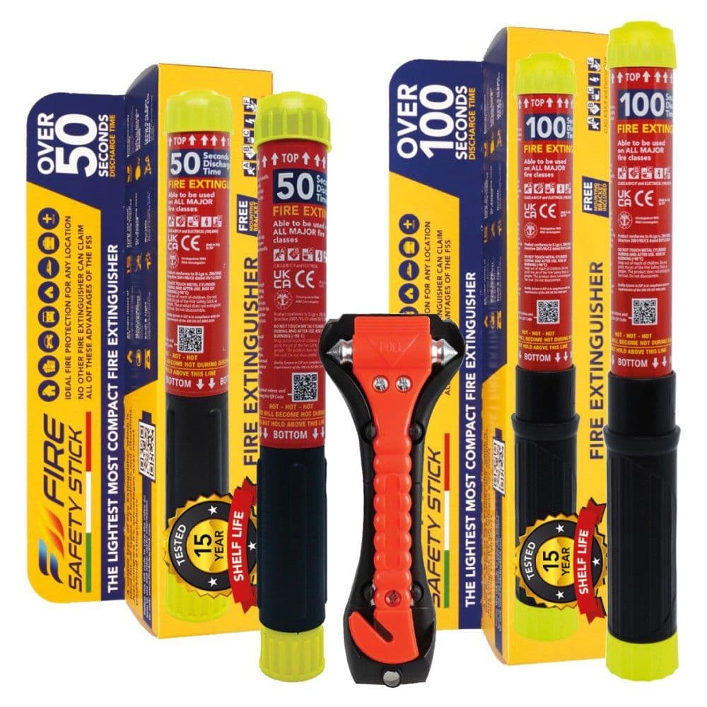 Fire Safety Stick Twin Pack 50 & 100 Second Free Safety Hammer | Cobra ...