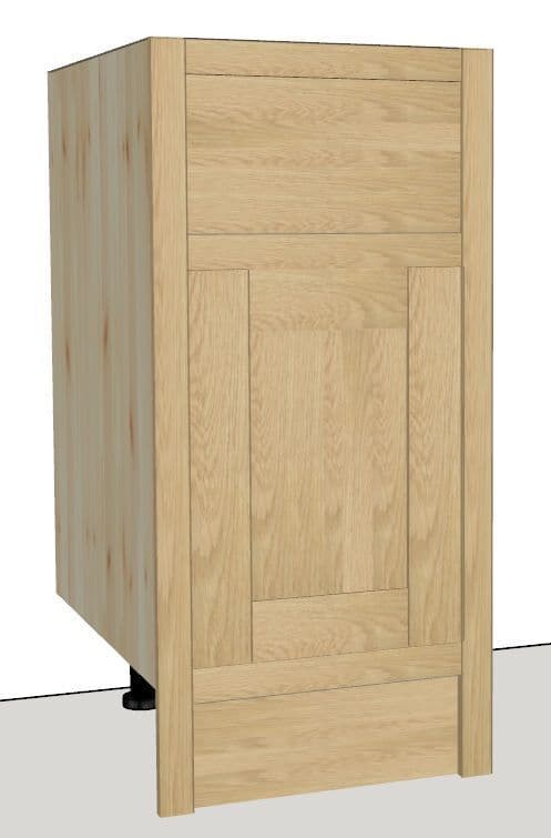 Oak Fronted 1 Door & 1 Drawer Base Unit 400mm Wide