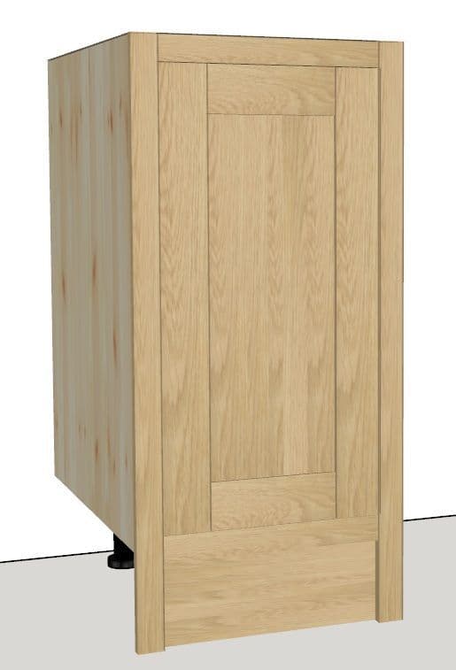 Oak Fronted 1 Door Base Unit 400mm Wide