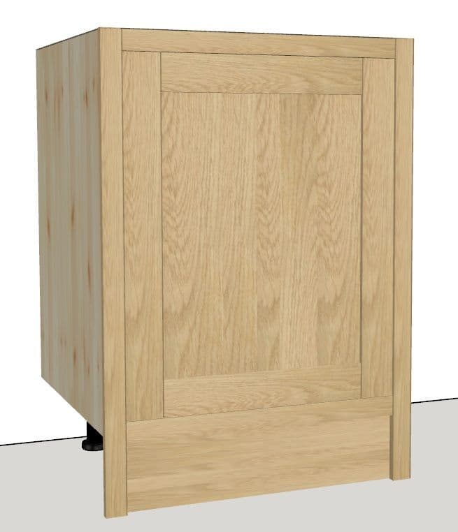 Oak Fronted 1 Door Base Unit 600mm Wide