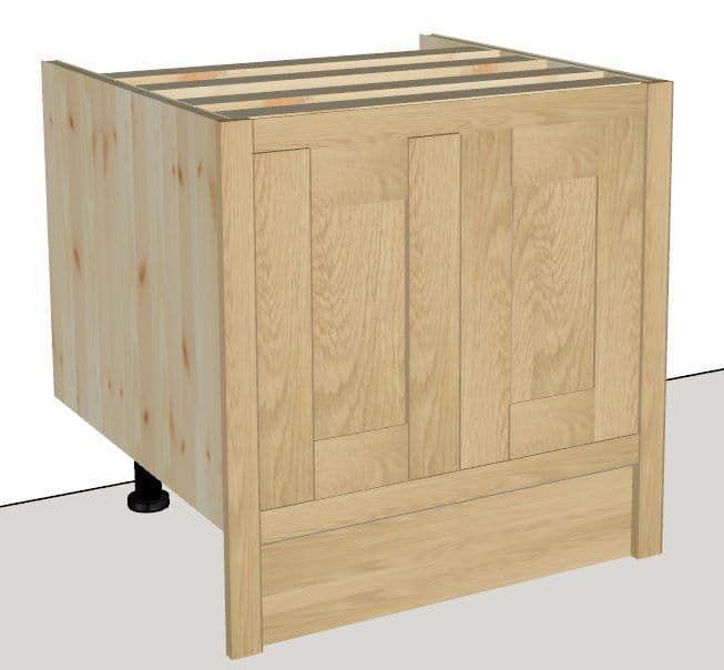 Oak Fronted Belfast Base Unit 600mm Wide