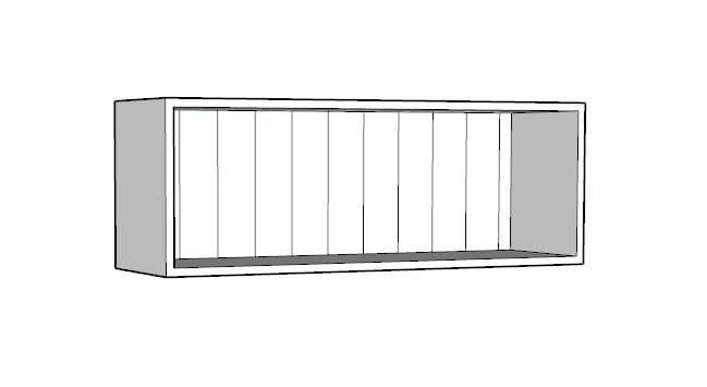 Overlay Style Pine 1000mm Wide Stackable Half Height Kitchen Wall Unit