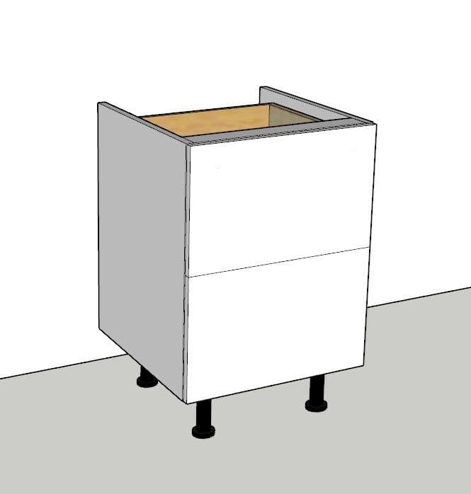 Overlay Style Pine 600mm Wide Pan Drawer Kitchen Base Unit
