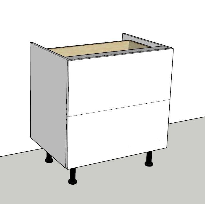 Overlay Style Pine 800mm Wide Pan Drawer Kitchen Base Unit