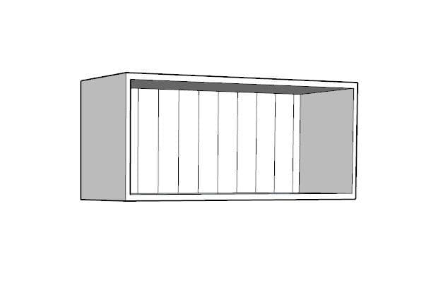 Overlay Style Pine 800mm Wide Stackable Half Height Kitchen Wall Unit