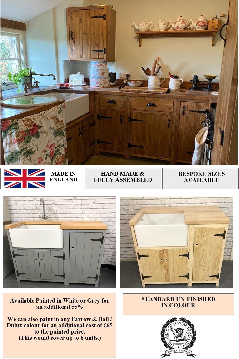 Rustic Farmhouse 600mm Larder Double Oven Unit