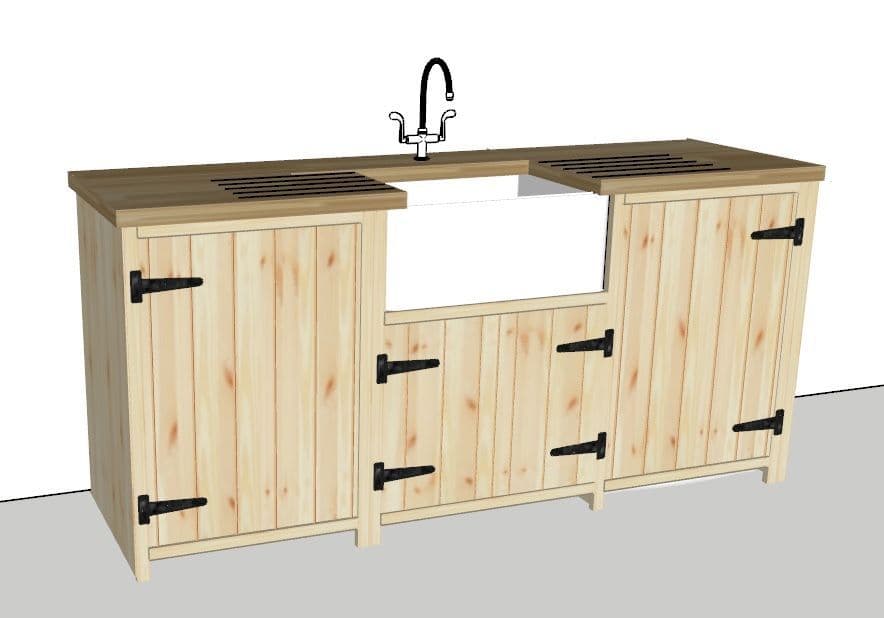 Rustic Farmhouse Belfast Utility Unit With Doors