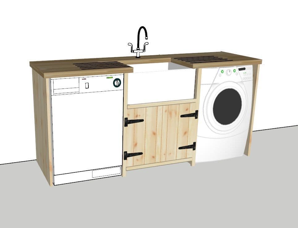 Rustic Farmhouse Belfast Utility Unit Without doors