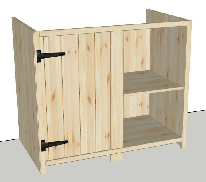 Rustic Farmhouse Style Corner Return Kitchen Cabinet 1000mm To 1100mm ...