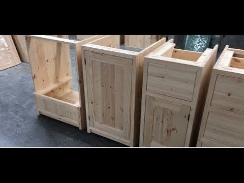 Traditional Style Pine 1000mm Left Hand Corner Return Kitchen Base Unit ...