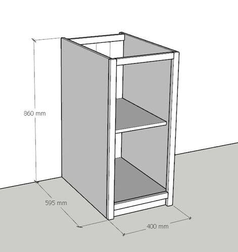 Traditional Style Pine 400mm Wide Open Storage Kitchen Base Unit